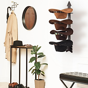 Outink Cowboy Hat Rack 4 Pieces Cowboy Hat Holder Western Decor Rustic Wood Arrow Hat Hangers Western Hat Organizer for Wall (1 PACK)