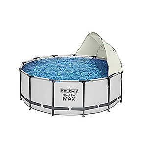 Flowclear Round Pool Canopy Sunshade, Compatible with 10'-18' Round Above-Ground Pools
