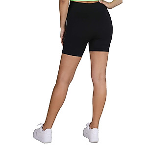NIKIBIKI Women Seamless Moto Biker Shorts, Made in U.S.A, One Size (Black)