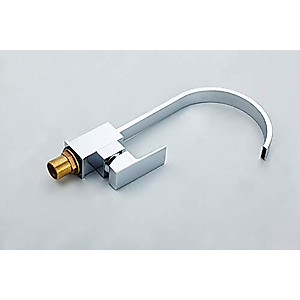 TSHH Square Kitchen Sink Faucet Single Handle One Hole Mixer Tap Kitchen Bath Faucet,Polished Chrome,FC1027