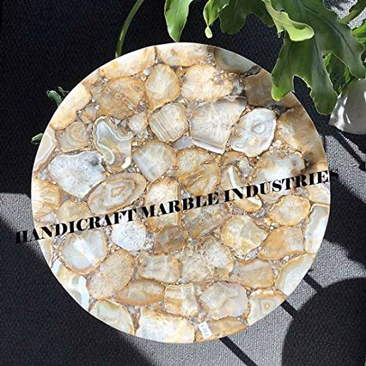 Valentine's Day Gift 15" Agate Table, round coffee table Wild Agate Coffee Table Top, Stone Coffee Table, Agate Kitchen Table Top, Round Agate Coffee Table Natural Agate