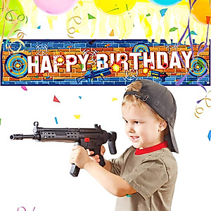 Dart Battle Party Banner Happy Birthday Party Banner Supplies Dart Party Favors Dart Party Decorations
