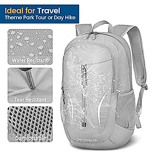 ZOMAKE Ultra Lightweight Packable Backpack 25L - Foldable Hiking Backpacks Water Resistant Small Folding Daypack for Travel(Sliver Grey)