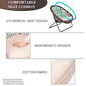 BACKYARD EXPRESSIONS PATIO · HOME · GARDEN 3 Pc 3 Piece Folding Outdoor Bistro, Wicker Furniture Table and Chairs for Garden, Backyard, Porch, Patio Conversation Set, Tan/Black