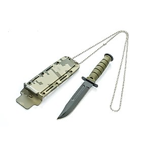 SE 6" Clip Point Stainless Steel Knife with Green Camouflage Sheath - KFD70897-1GC
