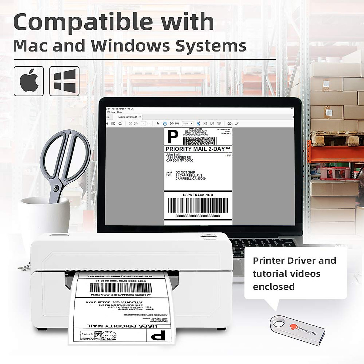 High-Speed 4x6 Thermal Label Printer for Shipping & Barcodes