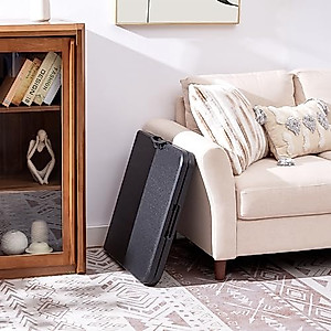 VECELO Folding Table 4 Foot Portable Heavy Duty Plastic, Easy to Storage, with Carrying Handle & Mesh Bag for Indoor, Outdoor Card, Picnic, Camping, Party, 1 Piece, Black