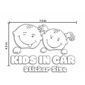 ASTUTE GRACE Kids in car Baby on Board Sticker for Cars Baby on Board Signs for Car Durable and Strong Adhesive White 7 x 4.3 inch AG-608