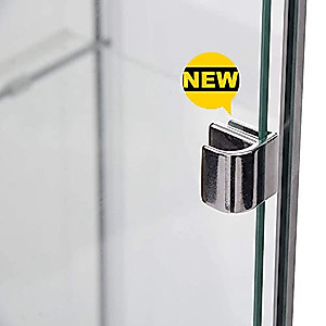 Zacis 4-Tier Glass Display Cabinet with Glass Door, 5mm Tempered Glass Curio Cabinet Collection Display Case, Floor Standing Glass Curio Cabinet Showcase,17" W x 14.5" D x 64" H (White)