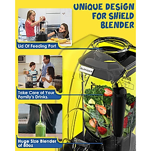 CRANDDI Commercial Quiet Blender, 2200 Watt Professional Countertop Blender with BPA-FREE 80oz Pitcher, Built-in Pulse & 15-speeds Control, Smoothie Blender for Commercial and Home, K90 Black