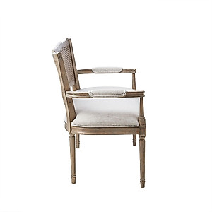 Dsnyu Solid Wood Arm Chair, Living Room Chair Modern Accent Seating Beige Comfy Home Furniture 25" Lx47.25 Wx35 H