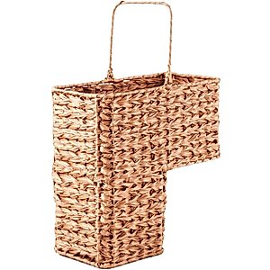 PEMAR Wicker Stair Step Basket, Hand Woven Multi Storey House Staircase Basket Bin, Felt Storage Basket for Stairsteps, Shoe Organising, Laundry Gathering, Toy Storage Organiser