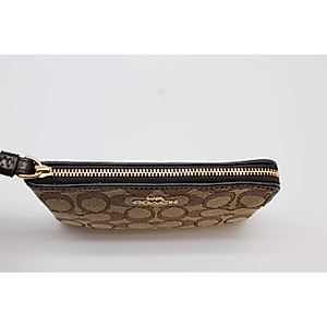 Coach F58033 Signature Corner Zip Wristlet Khaki/Brown