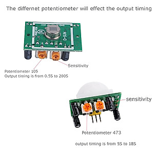 DIYmall 5 Pack HC-SR501 Pir Motion IR Sensor Body Module Infrared for Arduino