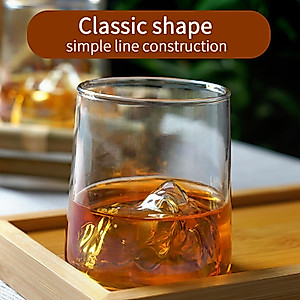 INTOWALK Old whisky glass (set of 2) 8 ounces mountain crystal glass, scotch whisky glass, cocktail, gifts for men, father, husband, boyfriend