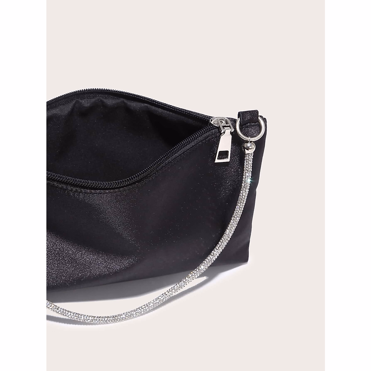 GORGLITTER Women's Satin Evening Handbag Wedding Prom Clutch Purse Party Formal Cocktail Clutches Shoulder Bag Black One Size