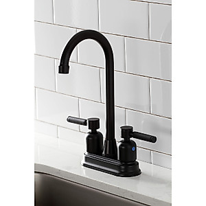 Kingston Brass KB8490DKL Kaiser Bar Faucet, Matte Black, 11.56 x 9.31 x 4.75