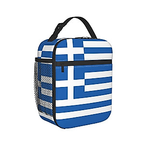 ZGXJJPP Greek Flag Lunch Box for Men Women Reusable Lunch Bag for Adult