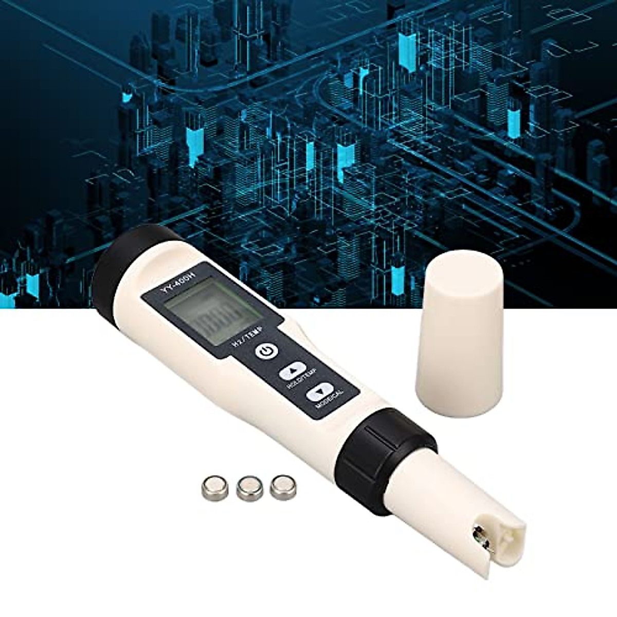 H2 Water Hydrogen Analyzer, Insert Probe H2 Meter Hydrogen Tester IP67 Waterproof Digital Portable High Accuracy with Backlit for Laboratory