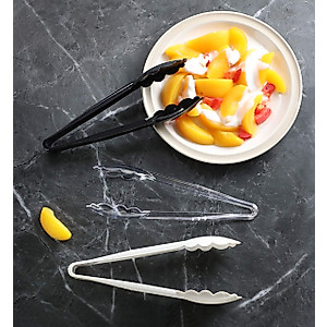 New Star Foodservice 35636 Utility Tong, High Heat Plastic, Scalloped, 9 inch, Set of 12, Black