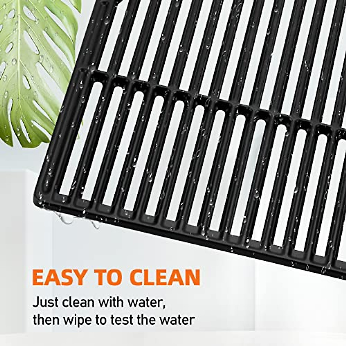 GGC 18 1/4 Inch Grid Grate Replacement for Charbroil, Coleman, Kenmore, Master Forge, Thermos, Uniflame, Master Forge and Others, 2 PCS Porcelain Coated Cast Iron Cooking Grid (18 1/4 x 13 1/8)