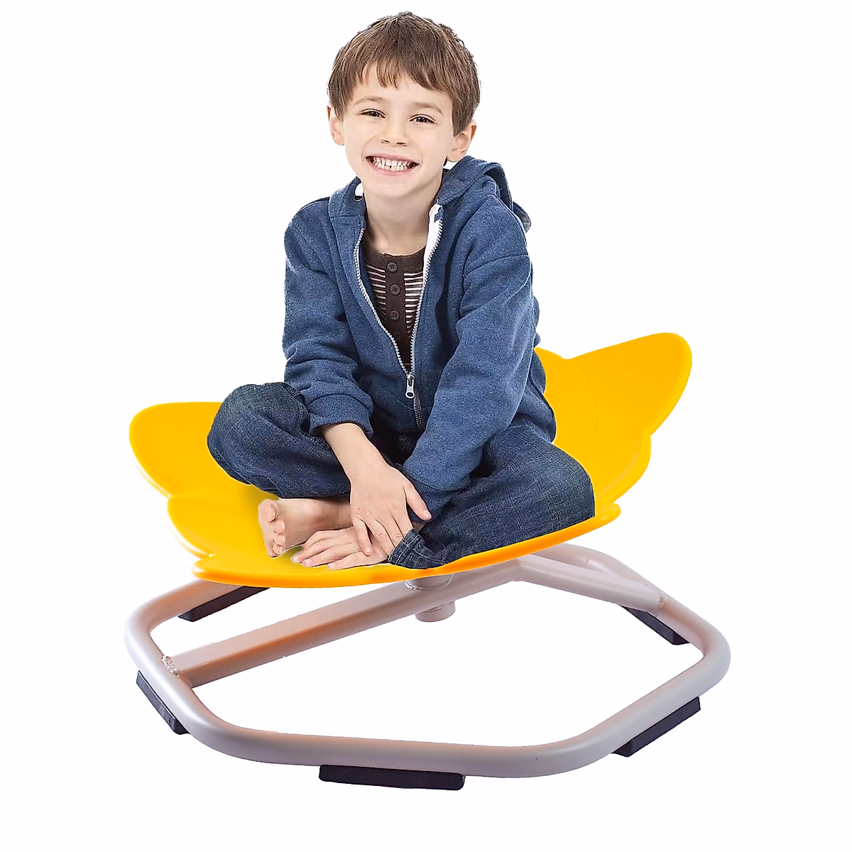 Ivrydas Autism Kids Swivel Chair, Spinning Chair for Kids Sensory, Kids Swivel Chair Sensory, Sensory Toy Chair, Carousel Spin Sensory Chair, Training Body Coordination (Yellow)