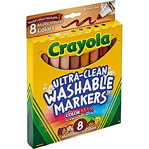 Crayola Multicultural Markers, Washable Broad Line Markers, 8 Count