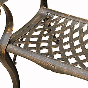 Oakland Living Modern Outdoor Mesh Cast Aluminum Bronze Patio Dining Chair