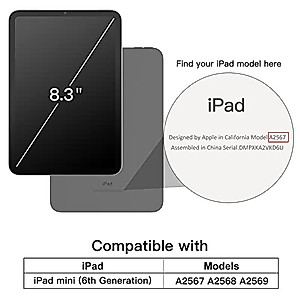 JETech Case for iPad Mini 6 (8.3-Inch, 2021 Model, 6th Generation), Slim Stand Hard Back Shell Smart Cover with Auto Wake/Sleep (Black)