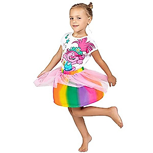 DreamWorks Trolls Poppy Infant Baby Girls Short Sleeve T-Shirt Tutu Skirt Set White 18 Months