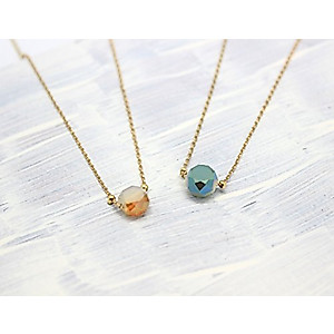 Best friend necklace, BFF Necklace, friendship necklace for 2, Gold dainty necklace, simulated gemstone necklace, valentines day