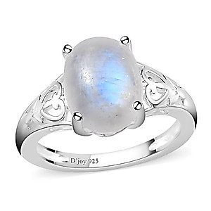 Shop LC Rainbow Moonstone Ring 925 Sterling Silver Wedding Jewelry Bridesmaid for Women Size 9 Birthday Gifts for Women