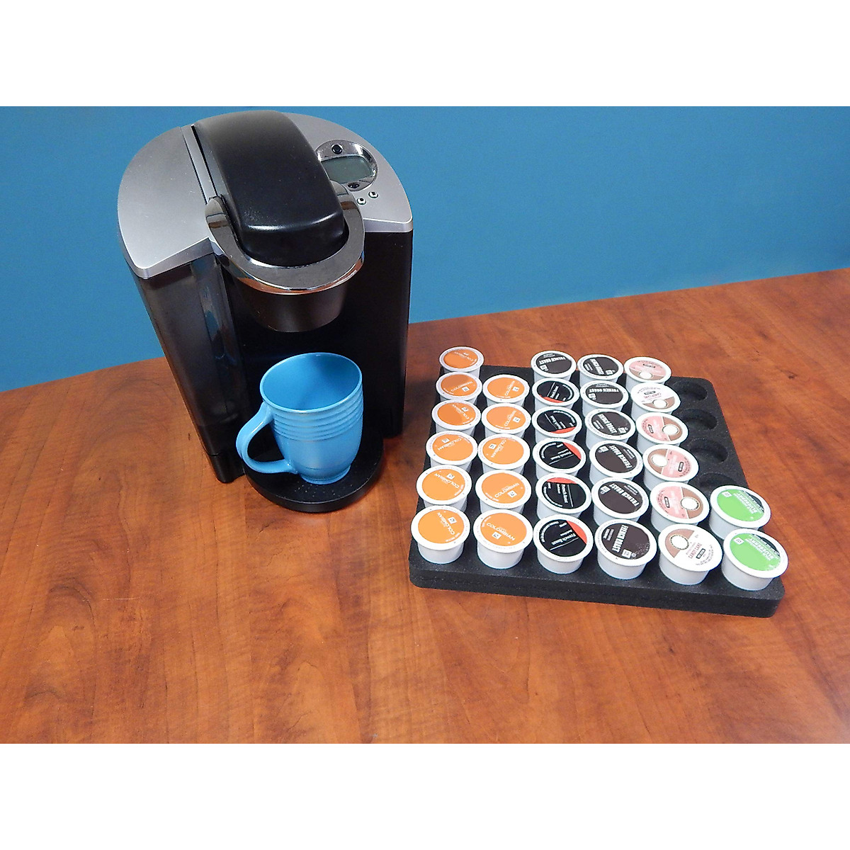 Polar Whale Coffee Pod Storage Organizer Slim Tray Drawer Insert for Kitchen Home Office Waterproof Washable 12.5 X 12.5 Inches Holds 36 Compatible with Keurig K-Cup Made in The USA