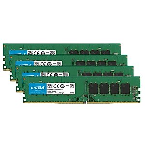 Crucial 64GB Kit (16GBx4) DDR4 2400 MT/s (PC4-19200) DR x8 DIMM 288-Pin Memory - CT4K16G4DFD824A