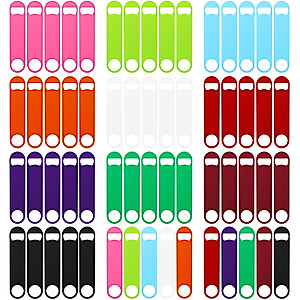 50 Pieces Bottle Opener Stainless Steel Flat Solid Bar Key 7 Inch Bartender Bottle Opener Hanging Beer Can Opener Colorful Beer Openers for Men Women Bar Kitchen Restaurant Party Supplies, 10 Colors