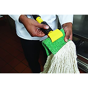 Rubbermaid Commercial Products, Industrial Grade Jaw Clamp - Fiberglass Wet Mop Gripper Holder Handle Stick for Floor Cleaning Heavy Duty, 60 Inch (FGH24600GY00)