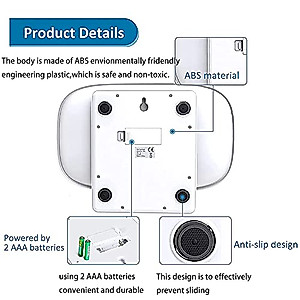 Ahdaskoo Digital Pet Scale,Max 33 lbs LCD Display Small Animal Scale,g / ml / lb /oz,Multifunction Non‑slip Kitchen Food Scale for Hamster Kitten Puppy Hamster Little Bird,White