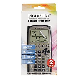Guerrilla TI89SP Military Grade Screen Protector 2-Pack For Texas Instruments TI 89 Titanium Graphing Calculator