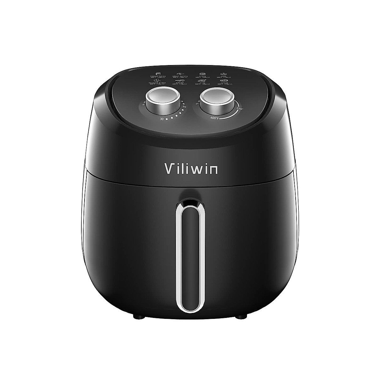 Air Fryer 8 Preset Menus 4.5 QT Airfryer Easy to Use with Adjustable Temperature Control with 8 Cooking References Nonstick Tray Auto Shutoff 1400W Hot Air Fryer Black