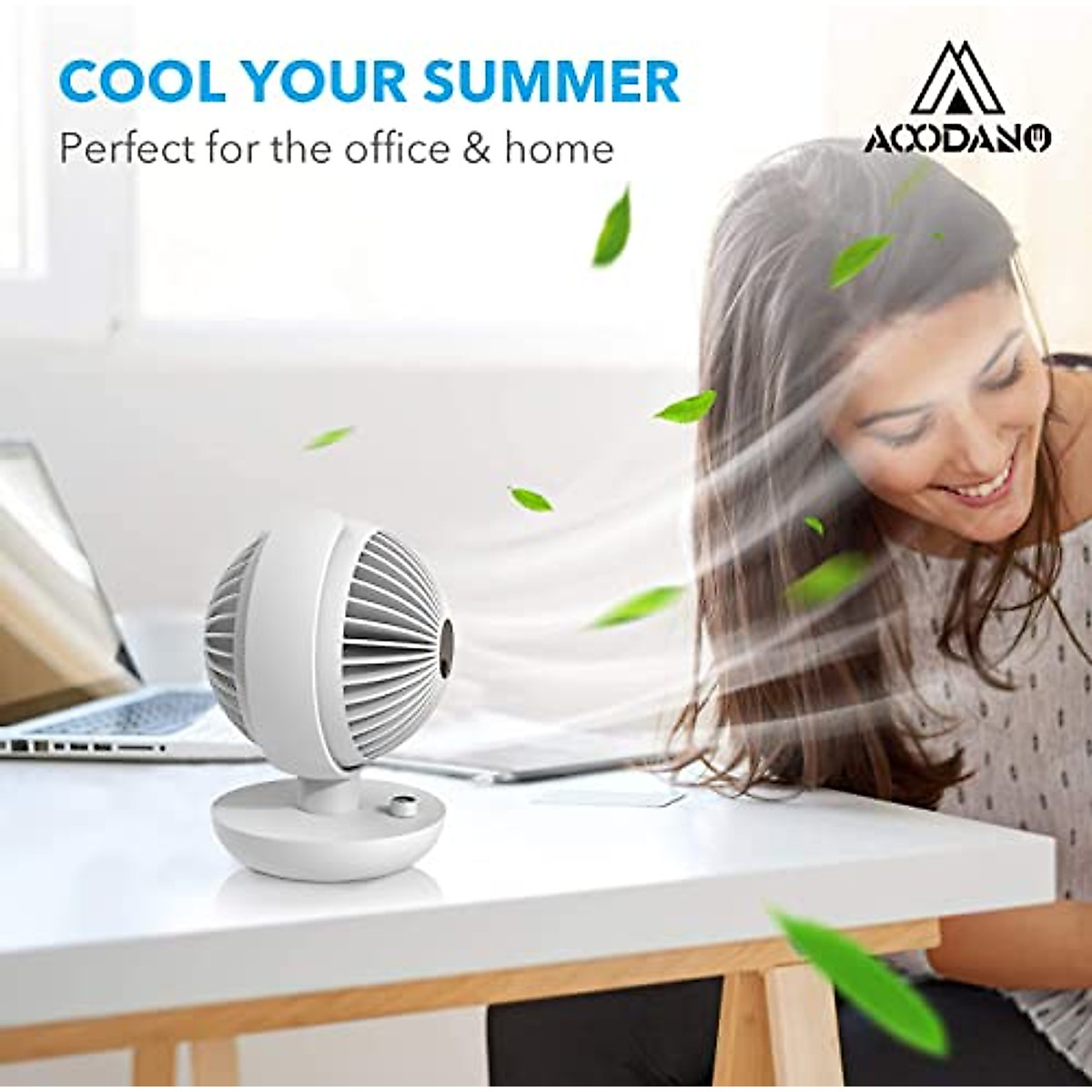 Aoodano Globe desktop fan, 5600mAh Rechargeable Desk Fan,Small Portable Table Fan with 3 Cooling Speeds,Rotation button Control Personal Fan for Home, Office, Outdoor Travel and Camping