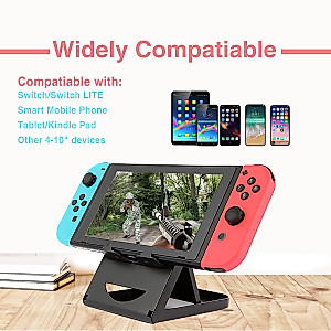 Nintendo Switch Stand/Switch LITE Stand,Foldable,Adjustable and Portable table play stand for N-switch console playing and charging,Compatible with ipad/ Mini/iPad Pro Air, smartphone and kindle