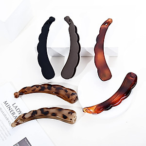 6 Pieces Banana Hair Clips for Women,Cute Banana Clip for Thin Fine Thick hair,Non Slip Banana Claw Clips