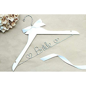 Bridal Hanger with Hearts, Wedding Hanger, White