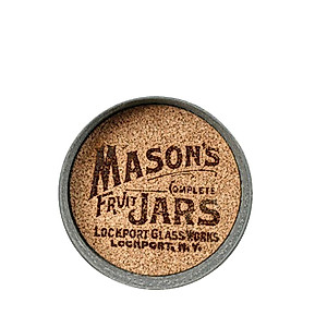 Mason Jar Lid Coaster with Mason Jar Logo - Set of 4