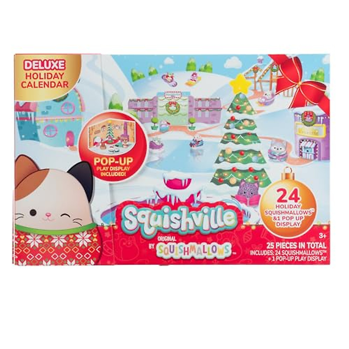 Squishville by The Original Squishmallows Holiday Calendar - 24 Exclusive 2” Festive Squishmallows - Seasonal Toys for Kids and Preschoolers - Ages 3+