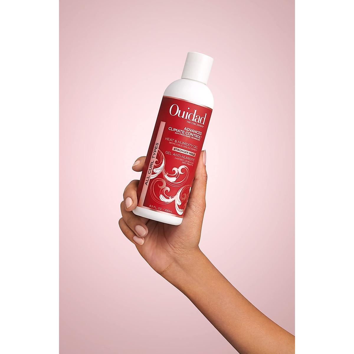 Ouidad Advanced Climate Control Heat & Humidity Stronger Hold Gel Travel Size - 8.5 fl oz, Anti-Frizz Nano Technology, Styling Gel, Prevents Flyaways & Frizz, Crunch-free Hold, For All Curl Types