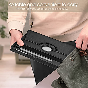 Fintie Rotating Case for Samsung Galaxy Tab S8 Plus 2022/S7 FE 2021/S7 Plus 2020 12.4 Inch with S Pen Holder, 360 Degree Swiveling Stand Cover Auto Sleep/Wake, Black