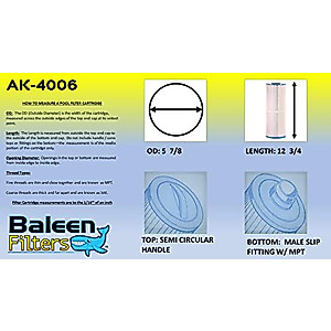 Baleen Filters 50 sq. ft. Pool Filter Replaces Unicel C-5349, Pleatco, Filbur FC-3108-Pool and Spa Filter Cartridges Model: AK-4006
