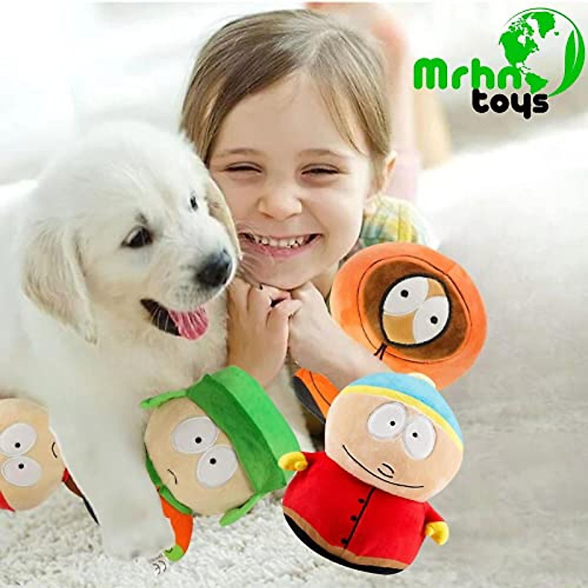 MRHN South North Park Plush Figures Toys Doll Kenny - Kyle Stan Eric Plushies Cartoon Characters Cotton Stuffed Plush Stuffed Ornaments Gift, Anime Cartoon Fans Children Adults