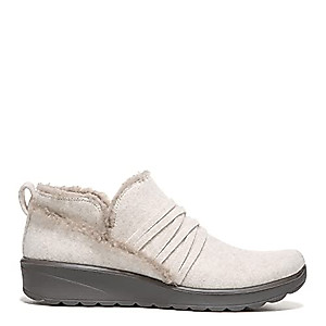 BZees Women's Glide Slip-On Ankle Boot Sneaker, Eggnog Flannel, 10